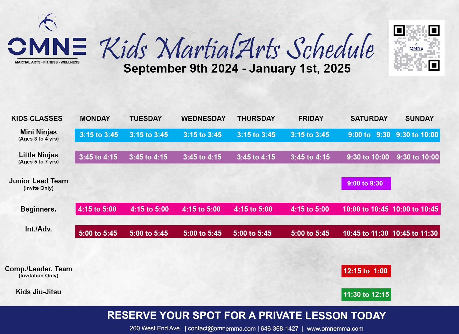 Full Schedule - Omne MMA